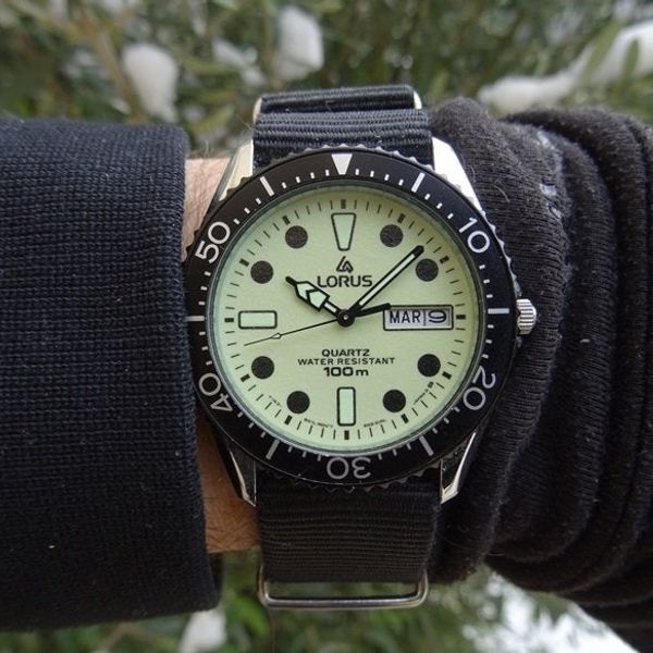 Lorus (Seiko) Y143-8040 - Full Lume - Vintage 80’s - Diver 100m [EU ...
