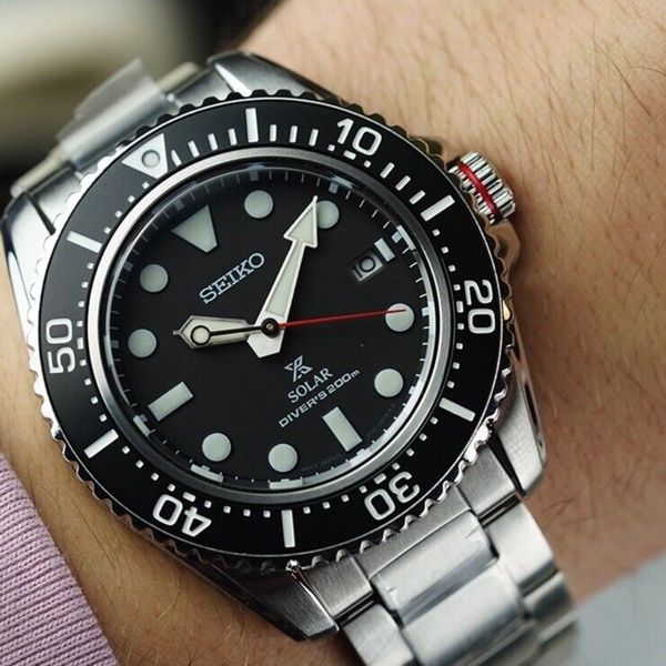New Seiko Prospex Solar Dive Sapphire Crystal Black Dial Men's(SNE589)ð ...