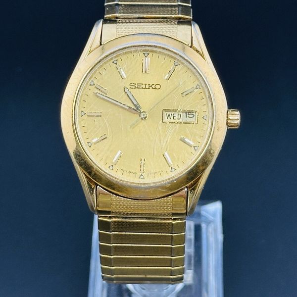 SEIKO MEN'S WATCH GOLD TONE/DIAL--DAY/DATE Model: 7N43-9070 For Parts/Repair A1 | WatchCharts ...