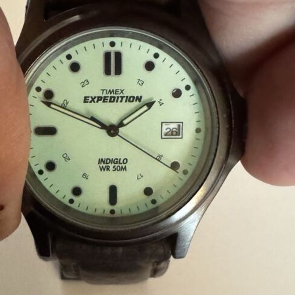 Vintage Mens Stainless Steel Timex Expedition Indiglo WR50M Mens Watch new batt | WatchCharts ...
