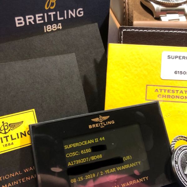 BNIB Breitling Superocean II 44 Black Dial Stickers Complete 8/2019 ...