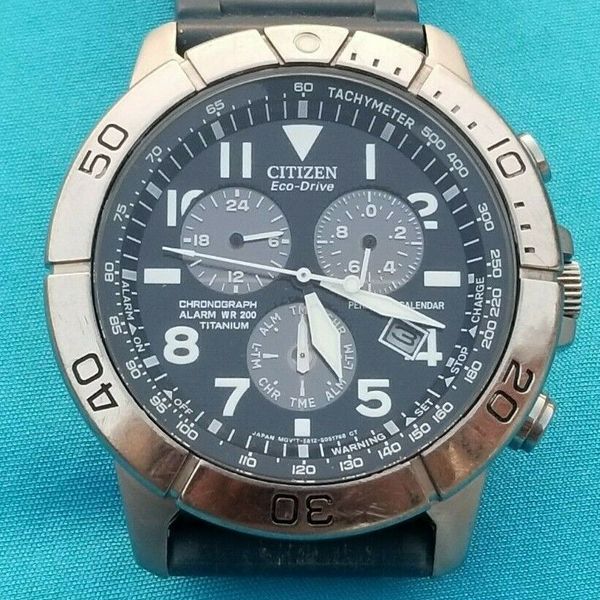 Vintage Citizen Eco Drive Chronograph Titanium WR 200 Excellent Mens Wrist Watch | WatchCharts ...