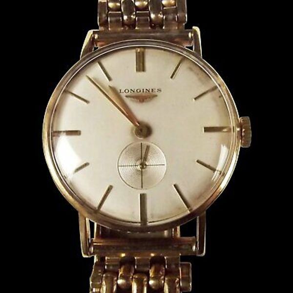 9ct Gold Longines 1965 Precision Gents Wristwatch With Rolled Gold ...