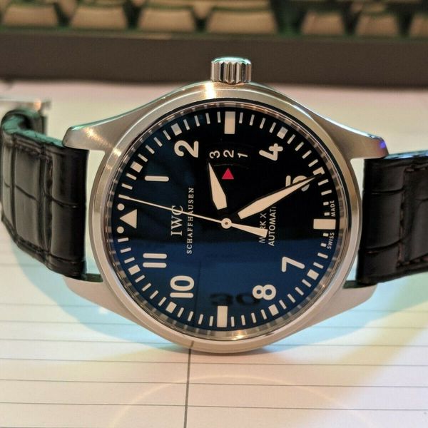 IWC Mark XVII Mark 17 Pilot Watch 41mm Crocodile Leather Strap IW3265 ...