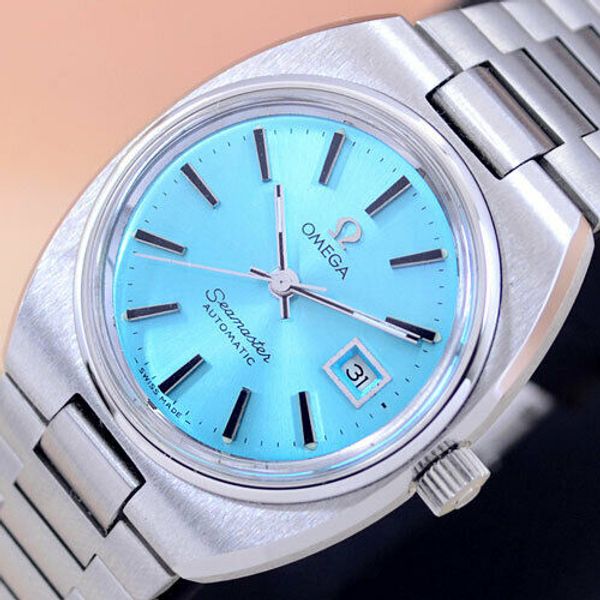 VINTAGE OMEGA SEAMASTER AUTOMATIC SKY BLUE DIAL DATE DRESS WOMEN'S ...