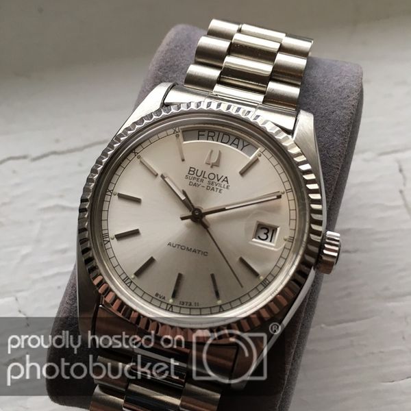 SOLD: Bulova Super Seville, Day-Date Rolex Homage, $500 | WatchCharts ...