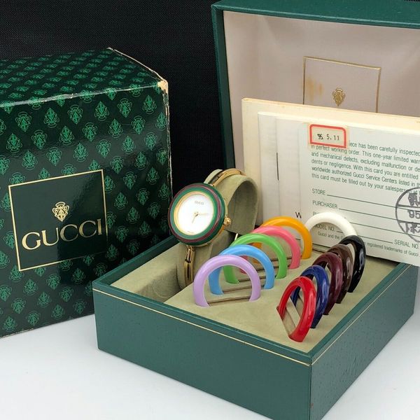 Reserved-[N MINT W/Full Set S Size] Auth Gucci Change Bezel 12 Colors ...