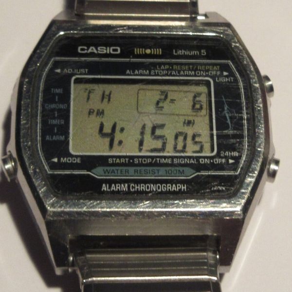 CASIO LITHIUM 5 Model 106 H101 WR WATCH VINTAGE DIGITAL JAPAN w/SPEIDEL ...