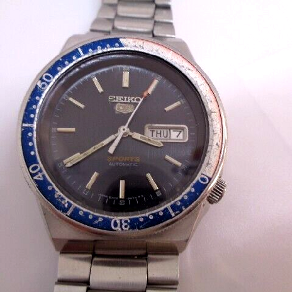 Seiko 5 Sports Mens Watch Black Dial Automatic Day & Date 6309-836A Sn ...