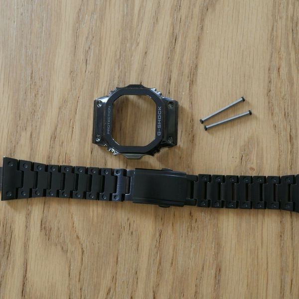 Genuine Casio G Shock Black Steel watch strap and bezel fits GMW-B5000 ...