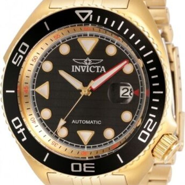 Invicta Men's 30421 Pro Diver Automatic 3 Hand Black Dial Analog Round ...