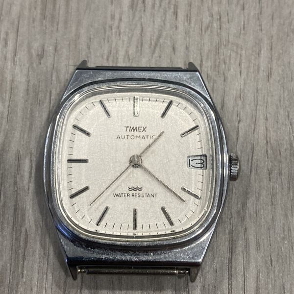 Vintage Timex Viscount Automatic Barrel Shaped Case Watch 34mm ...