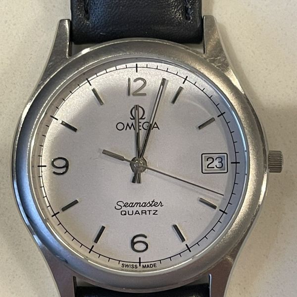 Vintage Omega Seamaster silver Dial 1425 Date Quartz Men's Swiss Watch ...