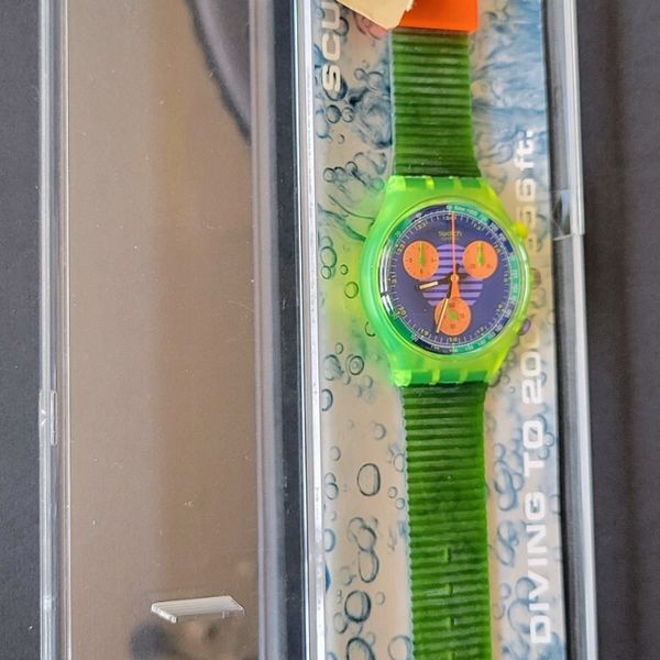 1991 Swatch Watch "NEO WAVE" SCJ100 Chronograph Watch New Old Stock ...