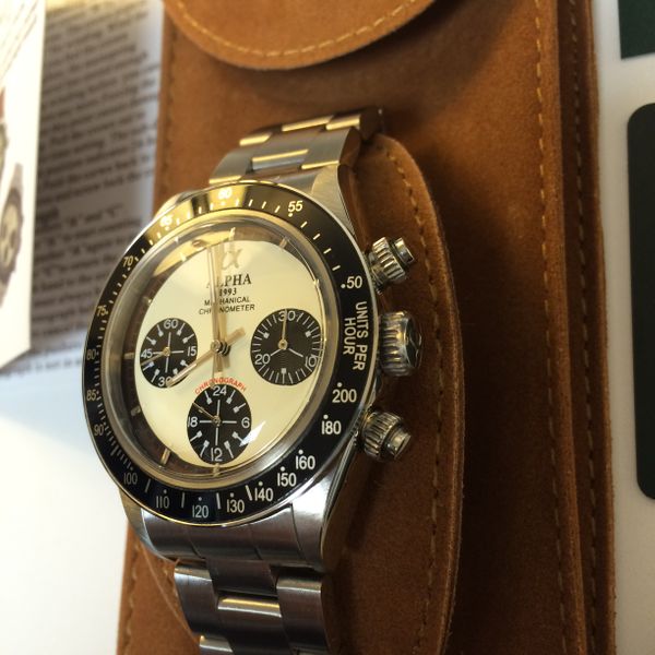 FS: ALPHA ? PAUL NEWMAN Manual Chrono ? White dial/Black bezel - LNIB ...