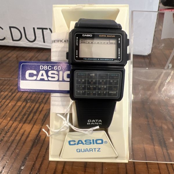 Vintage Casio DBC-60 Databank Calculator Watch New In Box | WatchCharts ...
