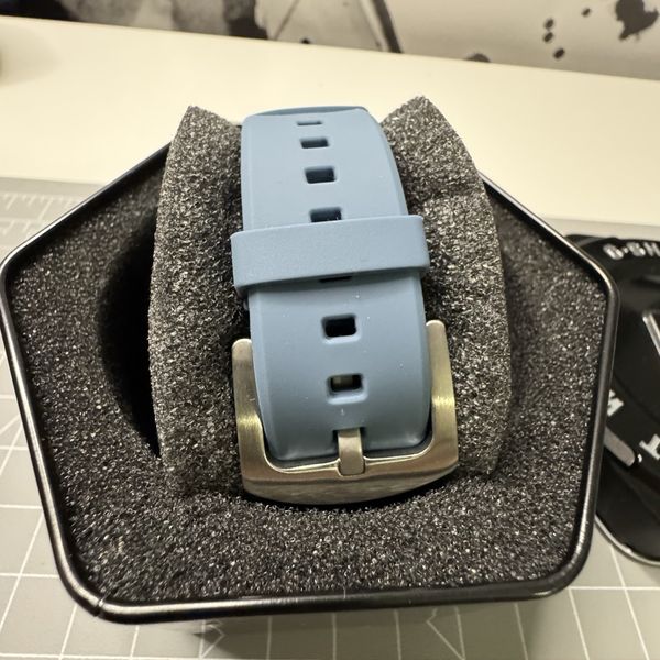 Casio G-Shock GA-2100 Custom Mod Clear Plastic Case Blue Rubber Strap ...