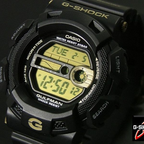 FS: Casio G-Shock Gulfman G-9125A-1JF Dawn Black Limited Edition (Modded Negative Display ...