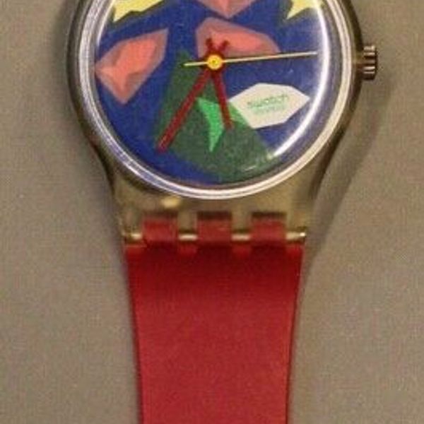 3/25. Swatch Neon Watch #615 Woman's Fish Watch Aqua Dream Swiss Made ...
