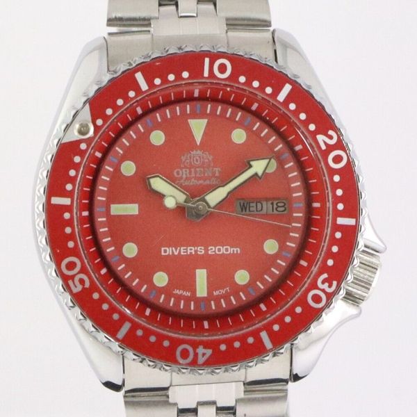 Orient Diver Men Automatic Rotating Bezel 21 Jewels D/D Steel Band ...