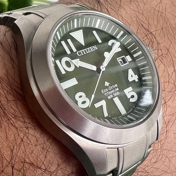 Citizen Eco-Drive Men's Promaster Tough Titanium Green Dial Watch ...