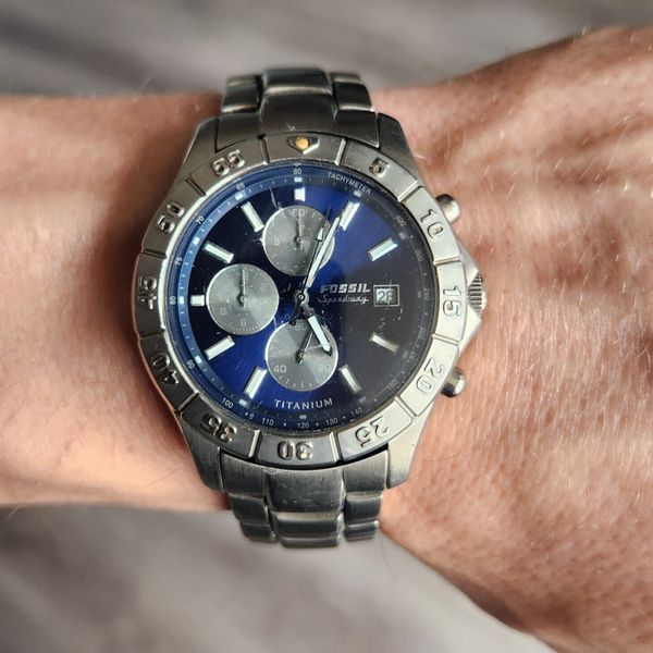 Vintage Fossil Blue Speedway Chronograph Watch - Model CH-2332 Men's ...