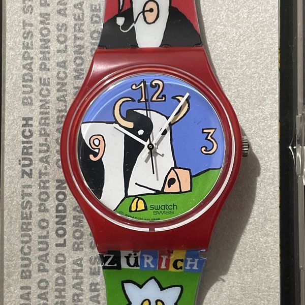 1997 Ultra Rare Swiss Made Zurich Cow Swatch Watch for Men and Women ...