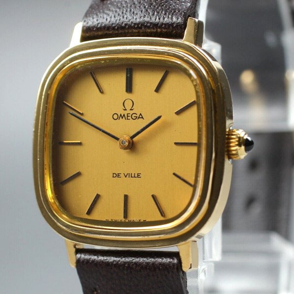 [EXC+5] Vintage Omega De Ville Cal 625 Gold Hand Winding Womens Watch ...