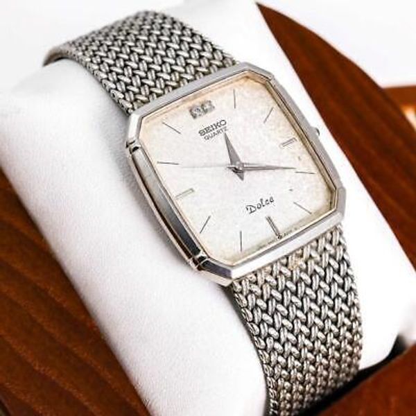 Seiko Dolce 2P Diamond Vintage Men's Quartz Watch Silver Used Cleaned ...