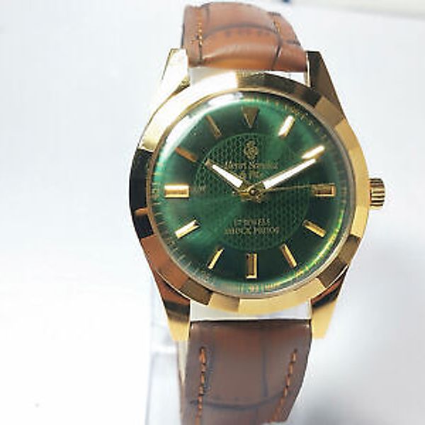 Vintage Henri Sandoz Mechanical Hand Winding ST96 Movement Dial Wrist ...