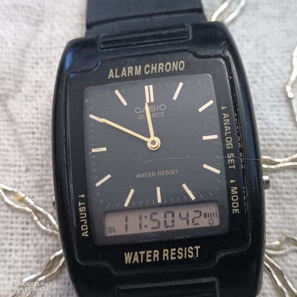 Vintage 1980's Casio Alarm Chrono Ana-Digi Dual Display Watch AQ-47 ...