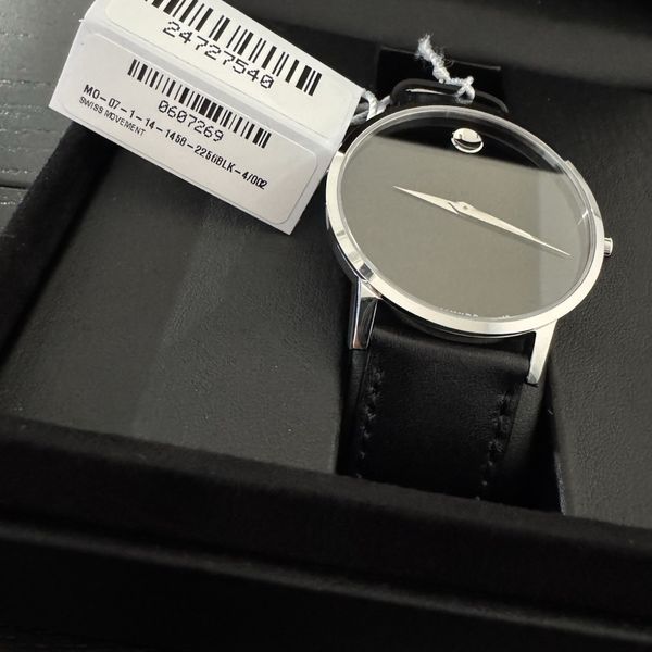 Movado Men's 0607269 Museum Classic Black Leather Watch | WatchCharts ...