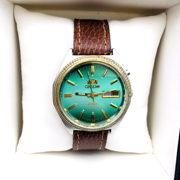 Wrist watch Orient Automatic Calendar Crystal ⭐️ Japan Vintage Service ...