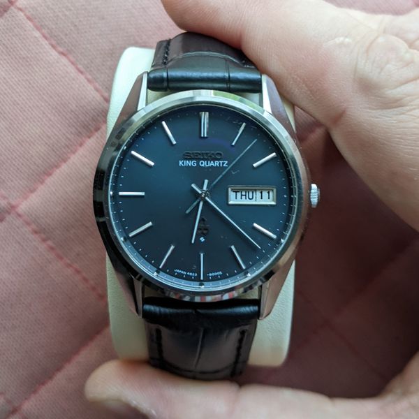 [$250 USD] Seiko 4823-8000 King Quartz blue dial | WatchCharts