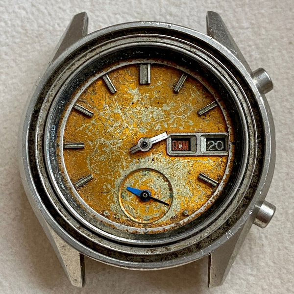 SEIKO 7016-7000 FLYBACK Case Chronograph Yellow Dial Vintage Men's ...