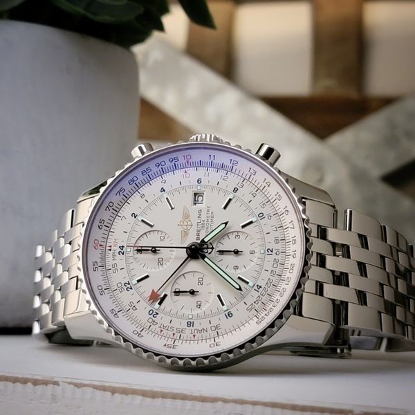 FS: Breitling Navitimer 1 Chronograph White GMT Steel 46mm Navitimer ...