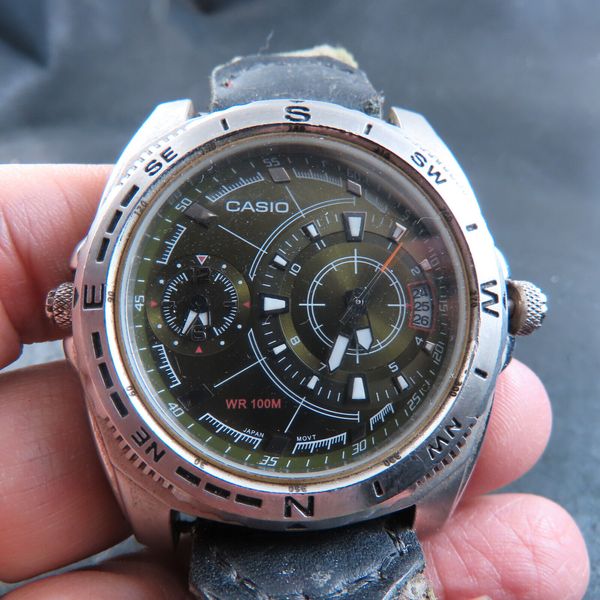 Casio Modern Dual Time Quartz Men Watch For Repair (Work) | WatchCharts ...