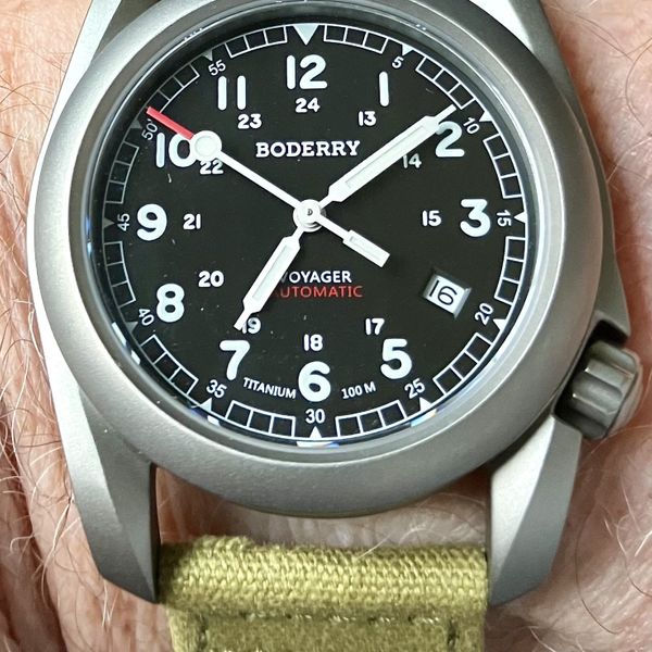 [$75 USD] FS: Boderry Voyager Titanium Automatic Field Watch Black Dial ...