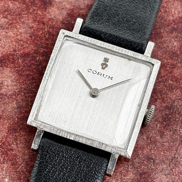 Rare Ladies Corum Stainless Steel Square Mechanical Dress Watch ...