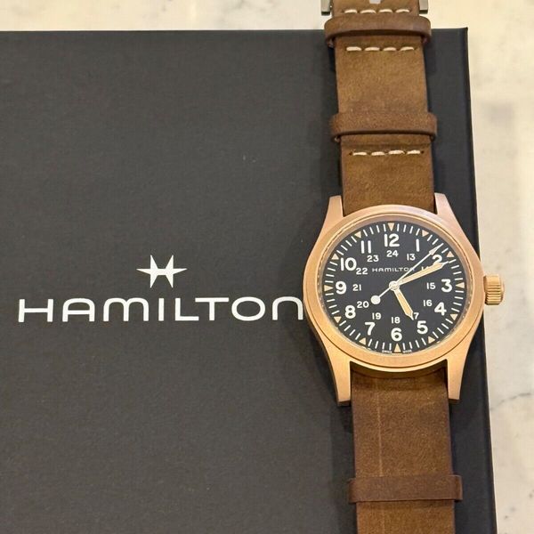 Hamilton Khaki Field Mechanical Bronze, Black Dial Watch - H69459530 | WatchCharts Marketplace