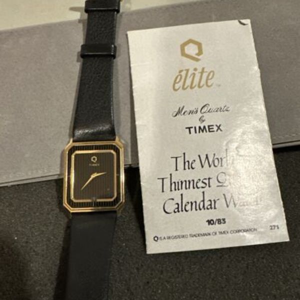 TIMEX ELITE WATCH, The Worlds Thinnest Quartz Calendar Watch With Box ...