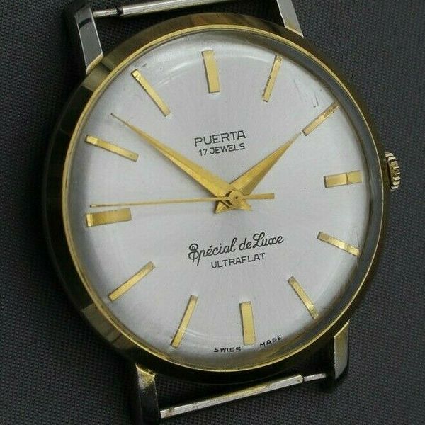 Puerta Special De Luxe ultra flat mens watch vintage art deco dagger ...