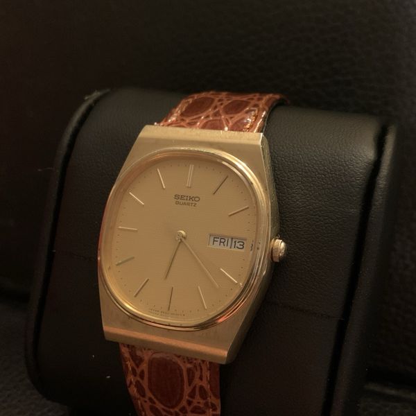 Vintage Menâ s Seiko Rounded Tank Watch 6533-5029 Gold Stainless Great ...