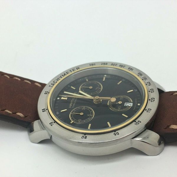 HAMILTON chronograph 8808 quartz mens wristwatch. 23 jewels ...
