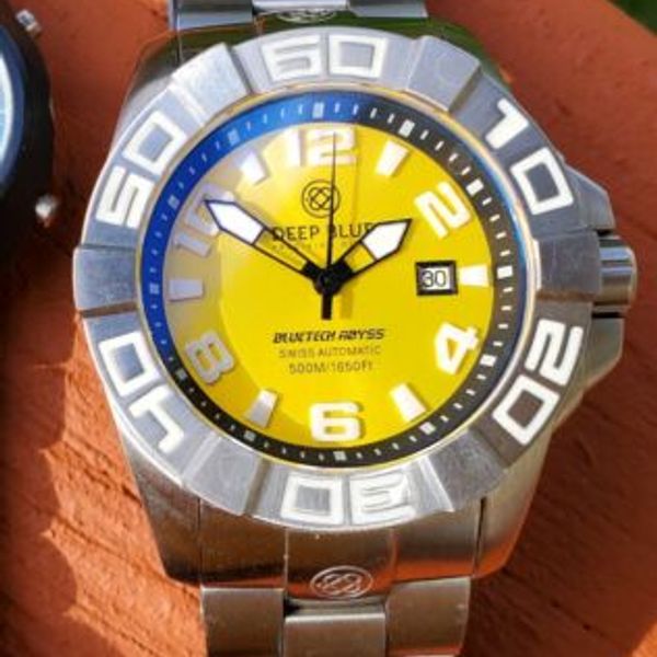 Deep Blue Bluetech Abyss 500 Automatic RARE Yellow! Precision Diver ...