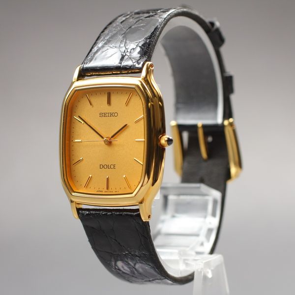 Paper Box [MINT] Vintage Seiko Dolce 5E61-5A10 Gold Tank Square Men's Qz Watch | WatchCharts ...