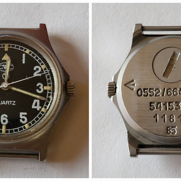 Working 38mm vintage 1985 Cabot CWC G10 UK Navy quartz watch new strap ...