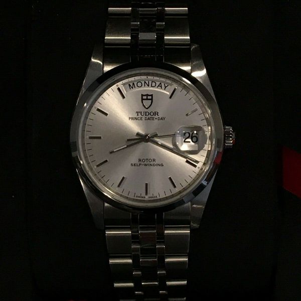 Tudor Prince Date + Day Stainless Silver Dial Watch 76200 New W/Box and ...