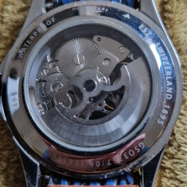 Rotary Automatic Skeleton Watch â Blue Dial & Strap â Exhibition ...