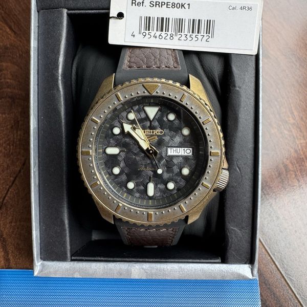 Seiko 5 Sports SRPE80 Aged Bronze Mens Automatic Sport Diver Watch 5KX ...